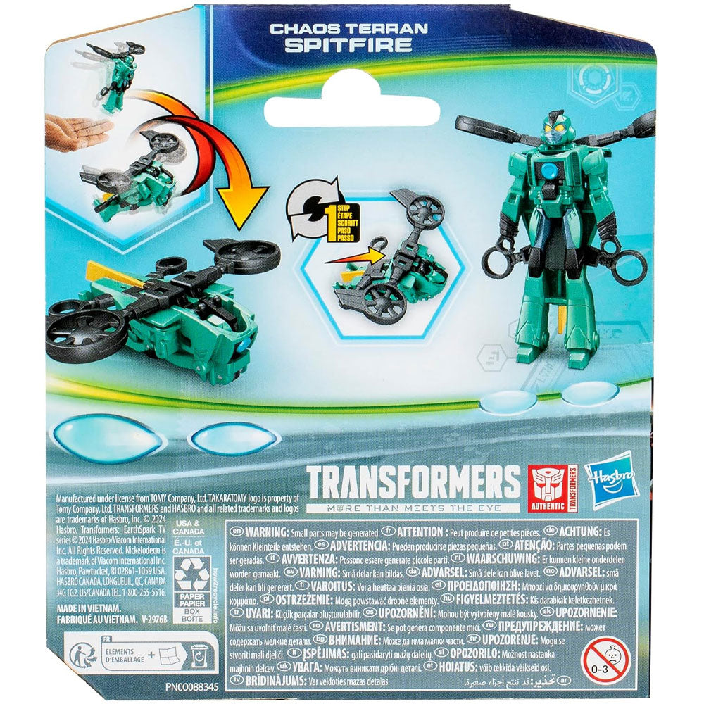 Transformers Earthspark Chaos Terran Spitfire 1-step Flip Changer Toy ...