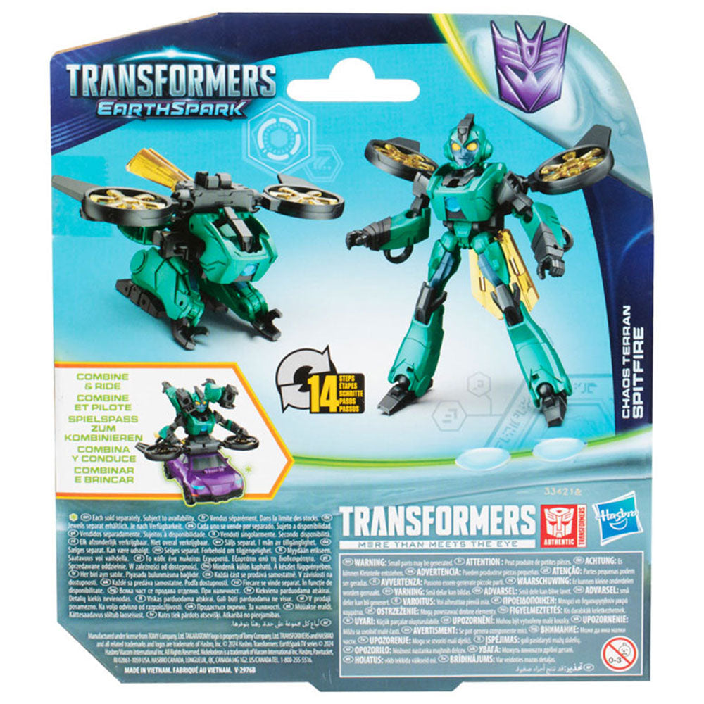 Transformers Earthspark Chaos Terran Spitfire Warrior green drone Toy ...