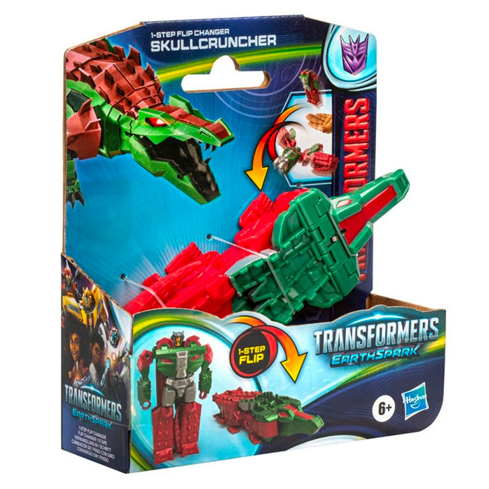 Transformers Earthspark Skullcruncher Decepticon 1-Step Flip Changer ...