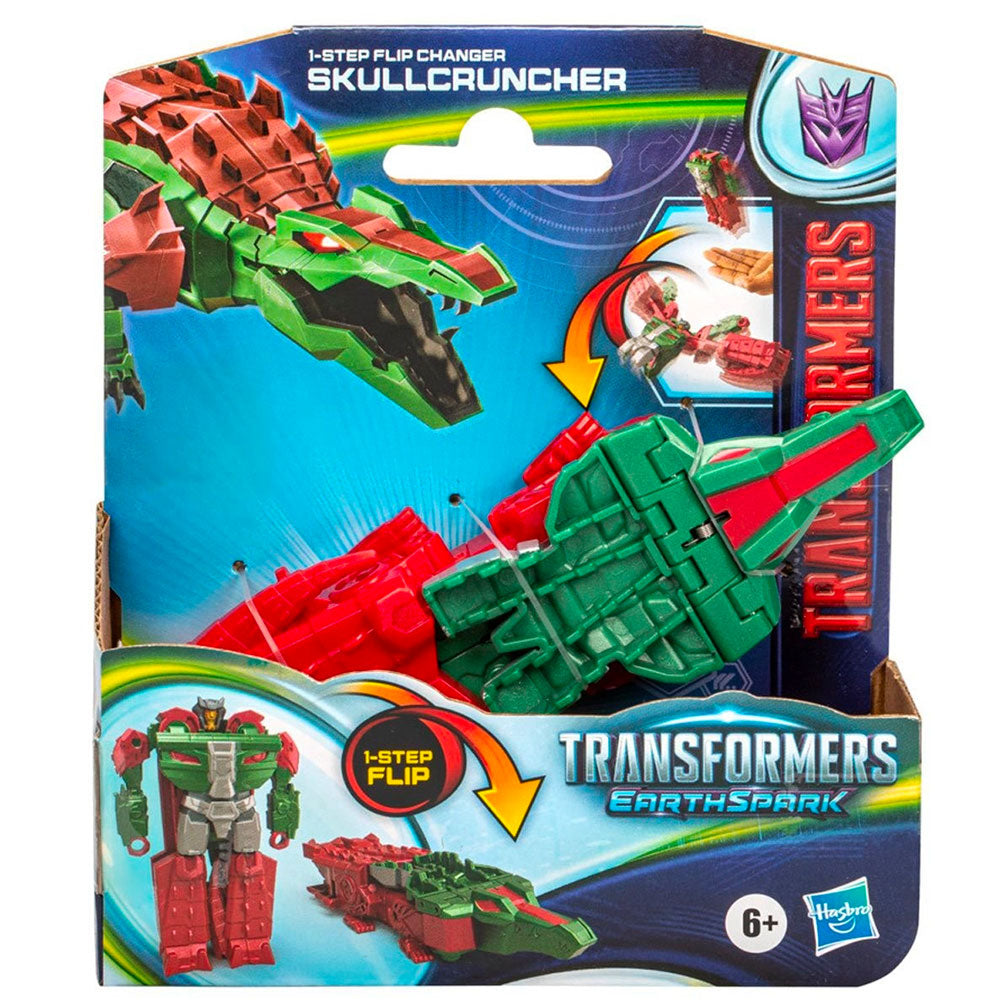 Transformers Earthspark Skullcruncher Decepticon 1-Step Flip Changer ...