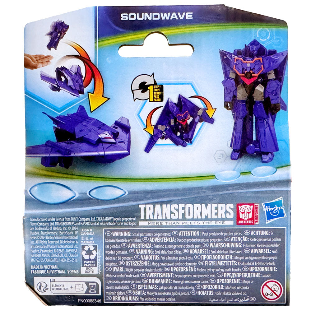Transformers Earthspark Soundwave 1-Step Flip Changer Closed Hangtag ...