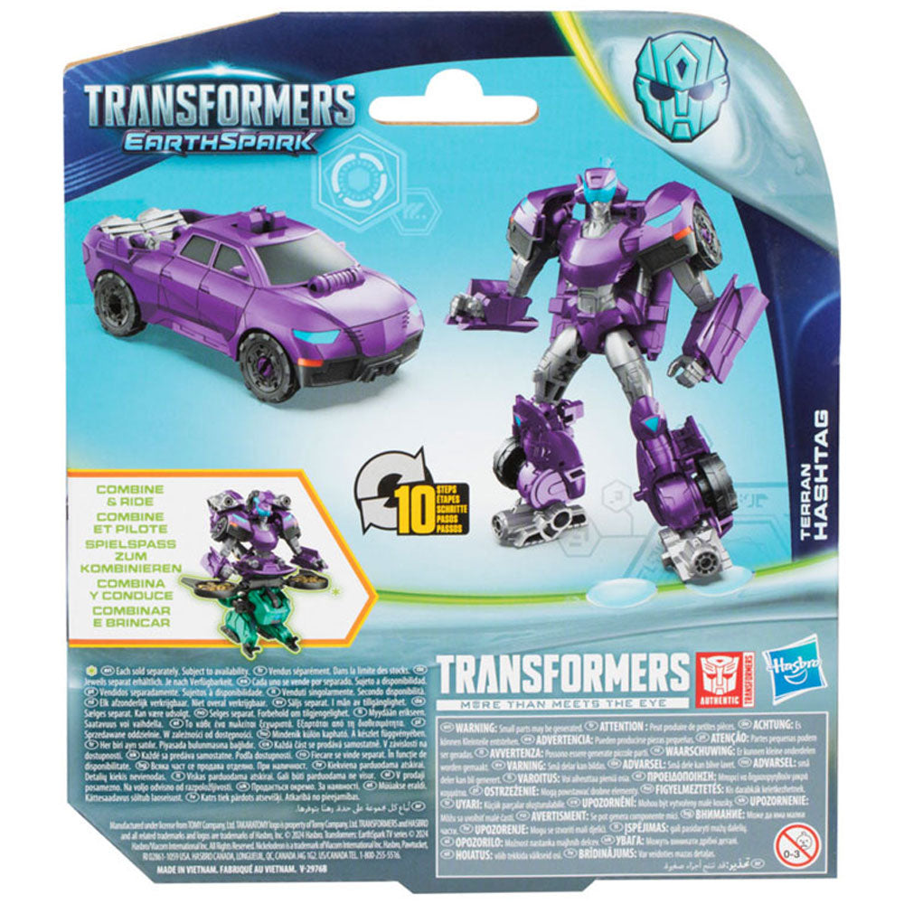 Transformers Earthspark Terran Hashtag Warrior Purple Pickup Robot Toy ...