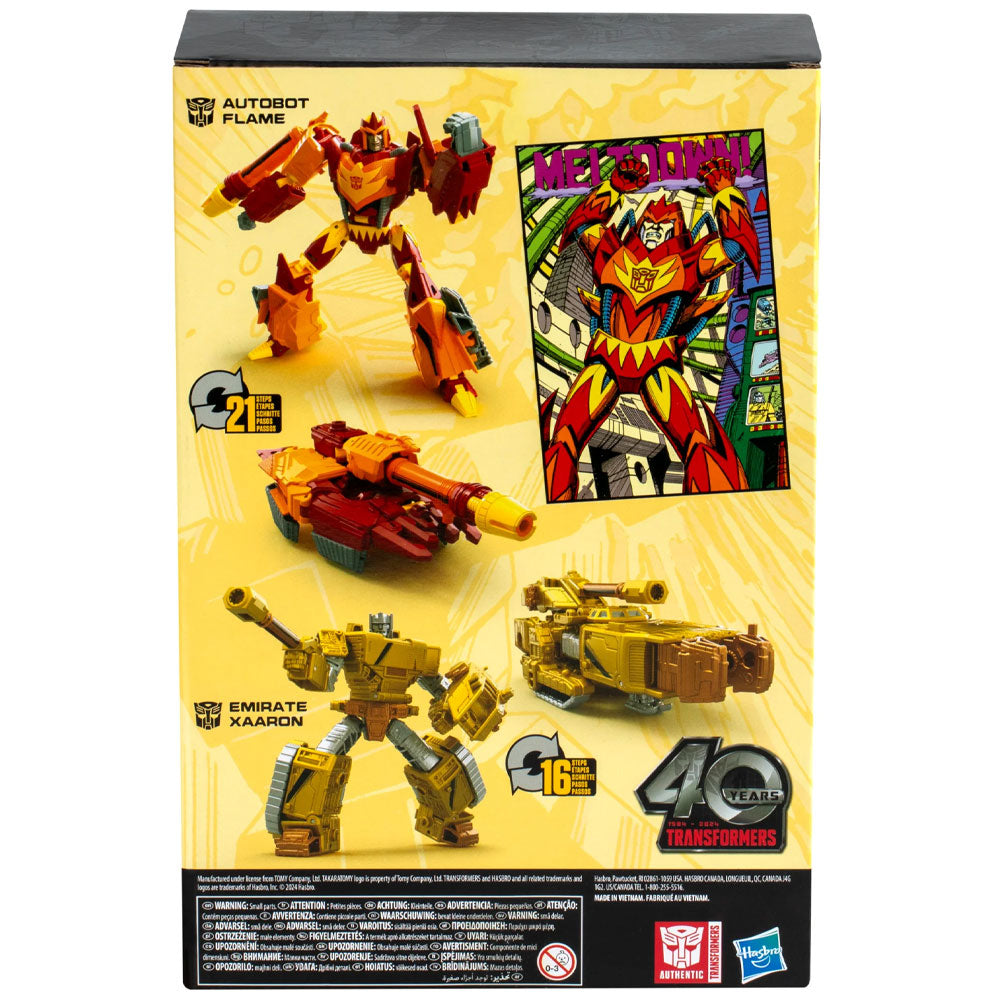 Transformers Generations Comic Edition Emirate Xaaron Flame 2-Pack Toy ...