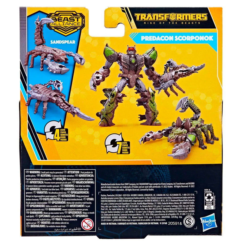 Transformers Beast Alliance Predacon Scorponok & Sandspear Weaponizer ...