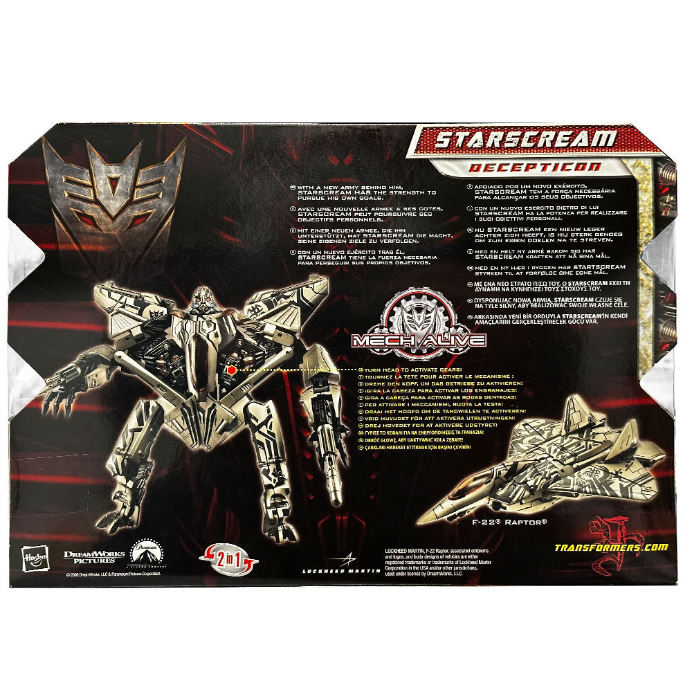 Transformers Revenge of the Fallen Starscream Voyager Multilingual Box ...