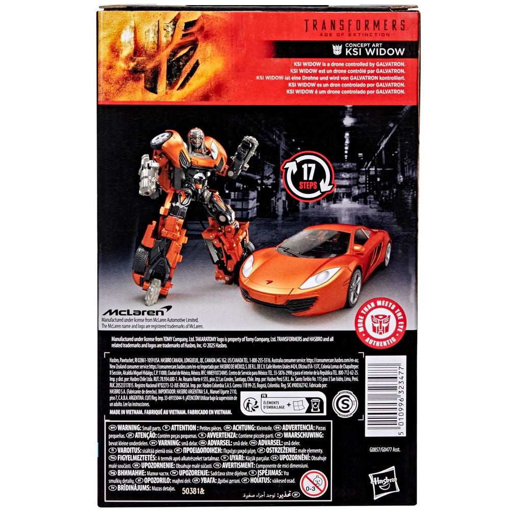Transformers Studio Series Concept Art KSI Widow Maker McLaren Robot ...