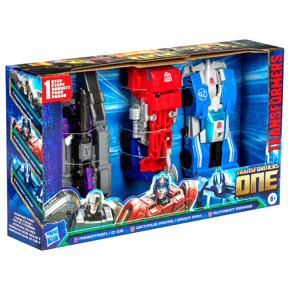 Transformers One Movie Iacon Race 3-Pack Megatron Optimus Prime Mirage ...