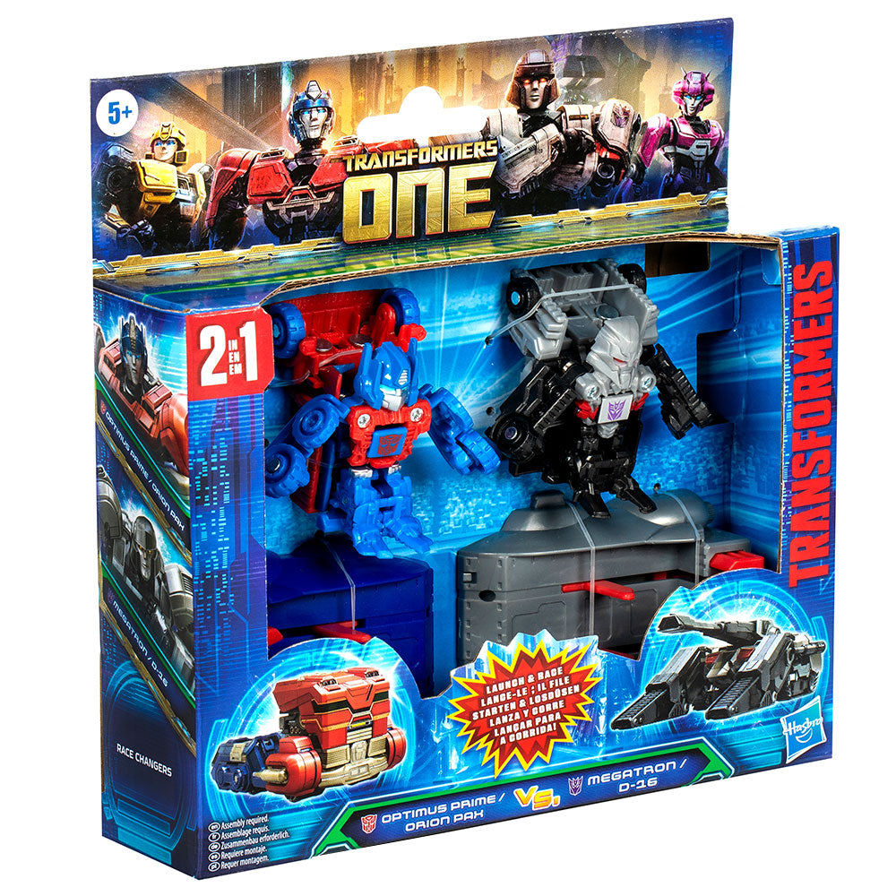 Transformers One Movie Optimus Prime Megatron Race Changers 2-Pack Toy ...