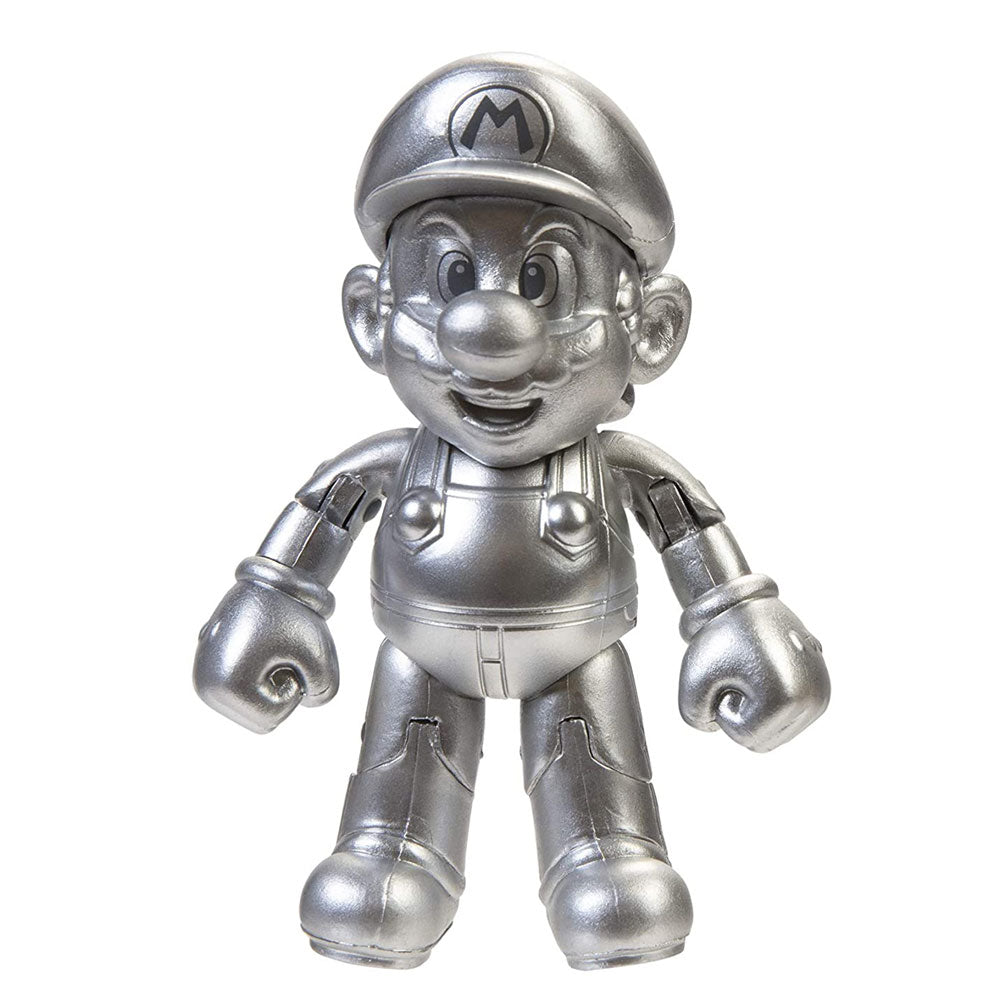 Jakks World of Nintendo Super Mario Metal Mario with Trophy 4-inch Toy ...