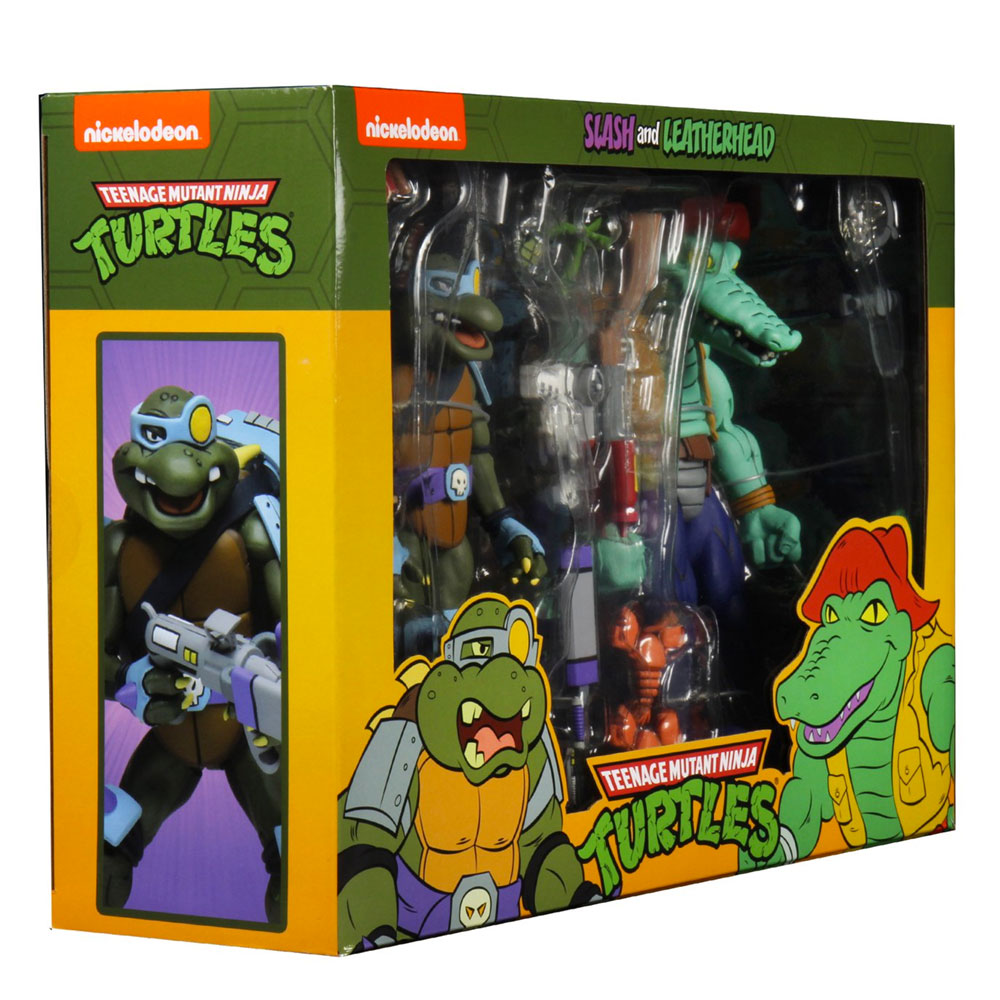 NECA Teenage Mutant Ninja Turtles Cartoon Slash & Leatherhead Villains ...