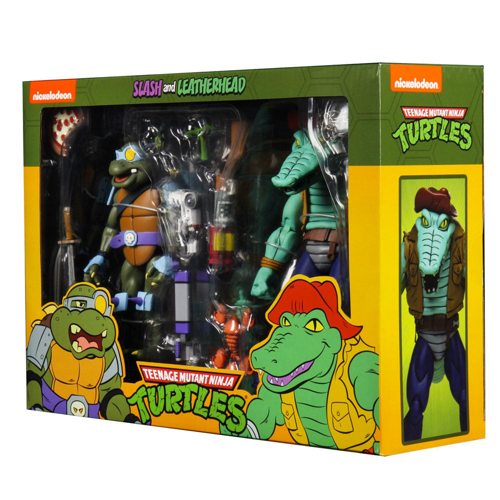 NECA Teenage Mutant Ninja Turtles Cartoon Slash & Leatherhead Villains ...