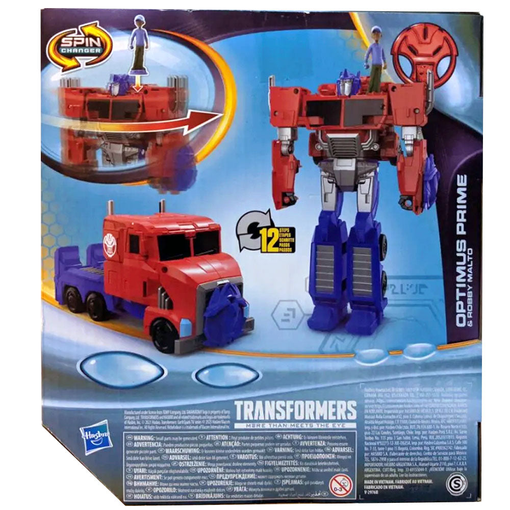 Buy Transformers Earthspark Optimus Prime & Robby Malto Spin Changer ...
