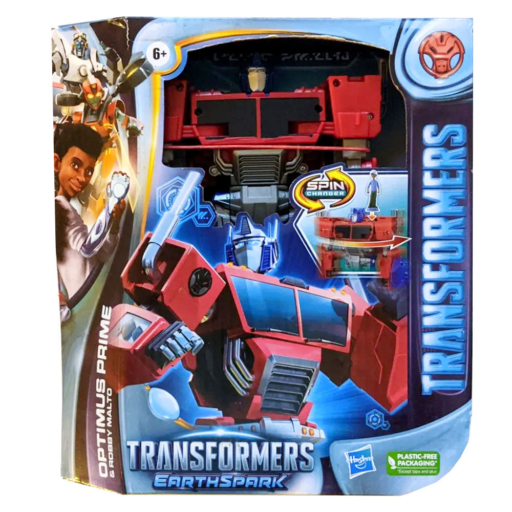 Buy Transformers Earthspark Optimus Prime & Robby Malto Spin Changer ...