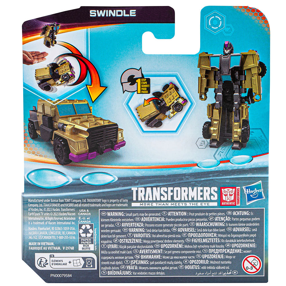 Buy Transformers Earthspark Swindle Decepticon 1-Step Flip Changer Toy ...