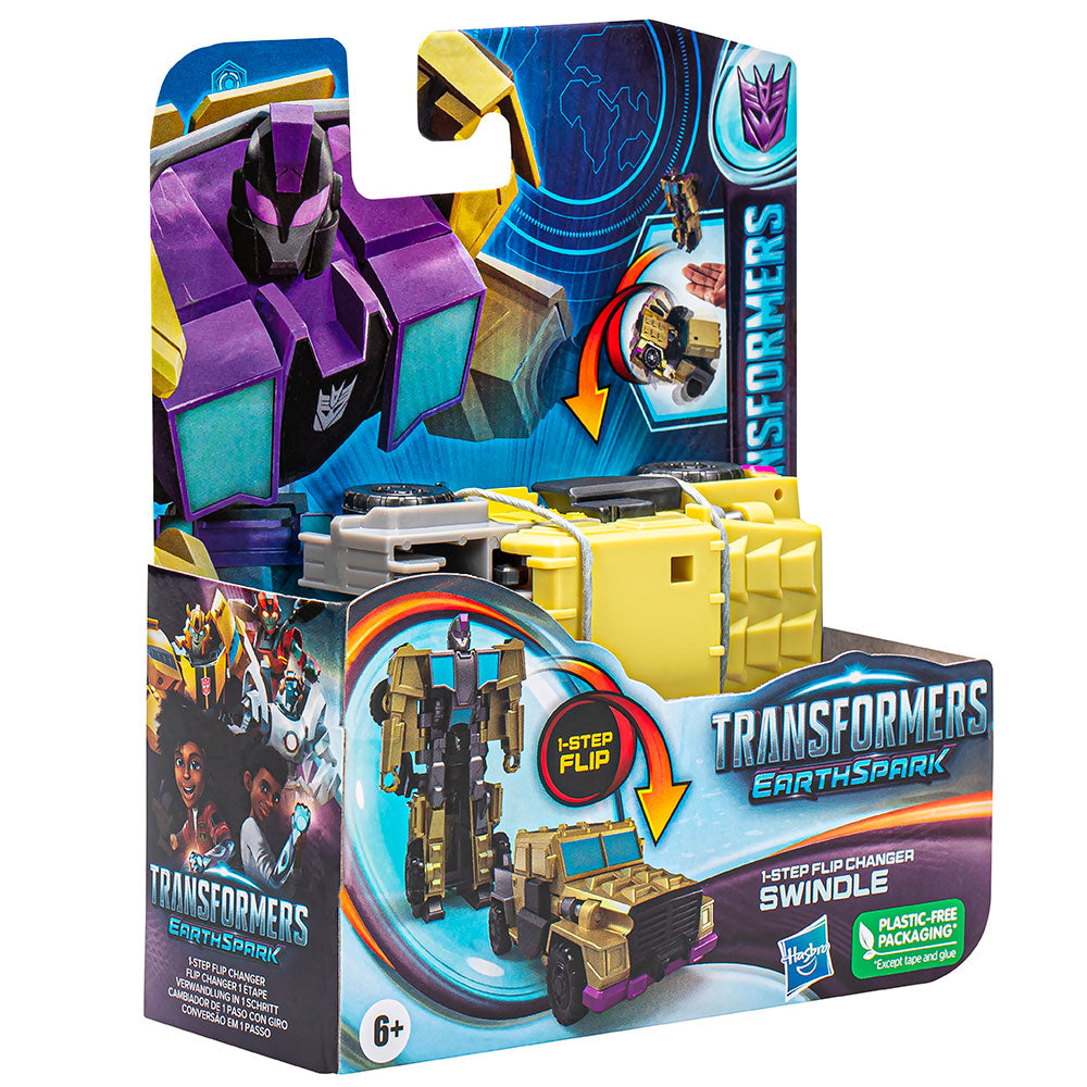 Buy Transformers Earthspark Swindle Decepticon 1-Step Flip Changer Toy ...