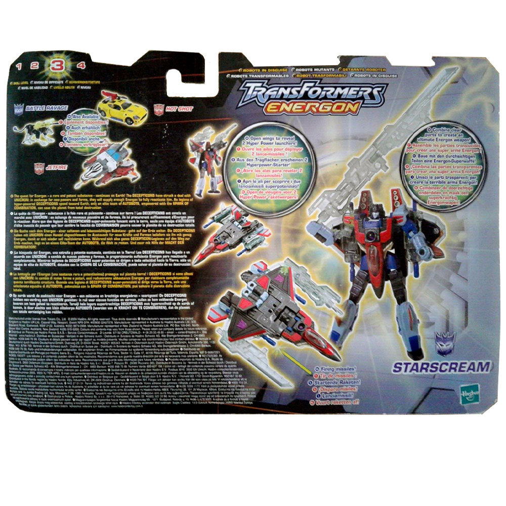 Transformers Energon Starscream Combat Toy Hasbro UK Package Variant ...