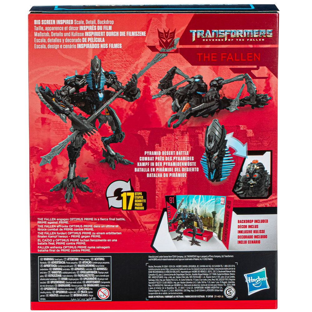 Transformers Studio Series 91 The Fallen ROTF Leader Class Villain Toy ...