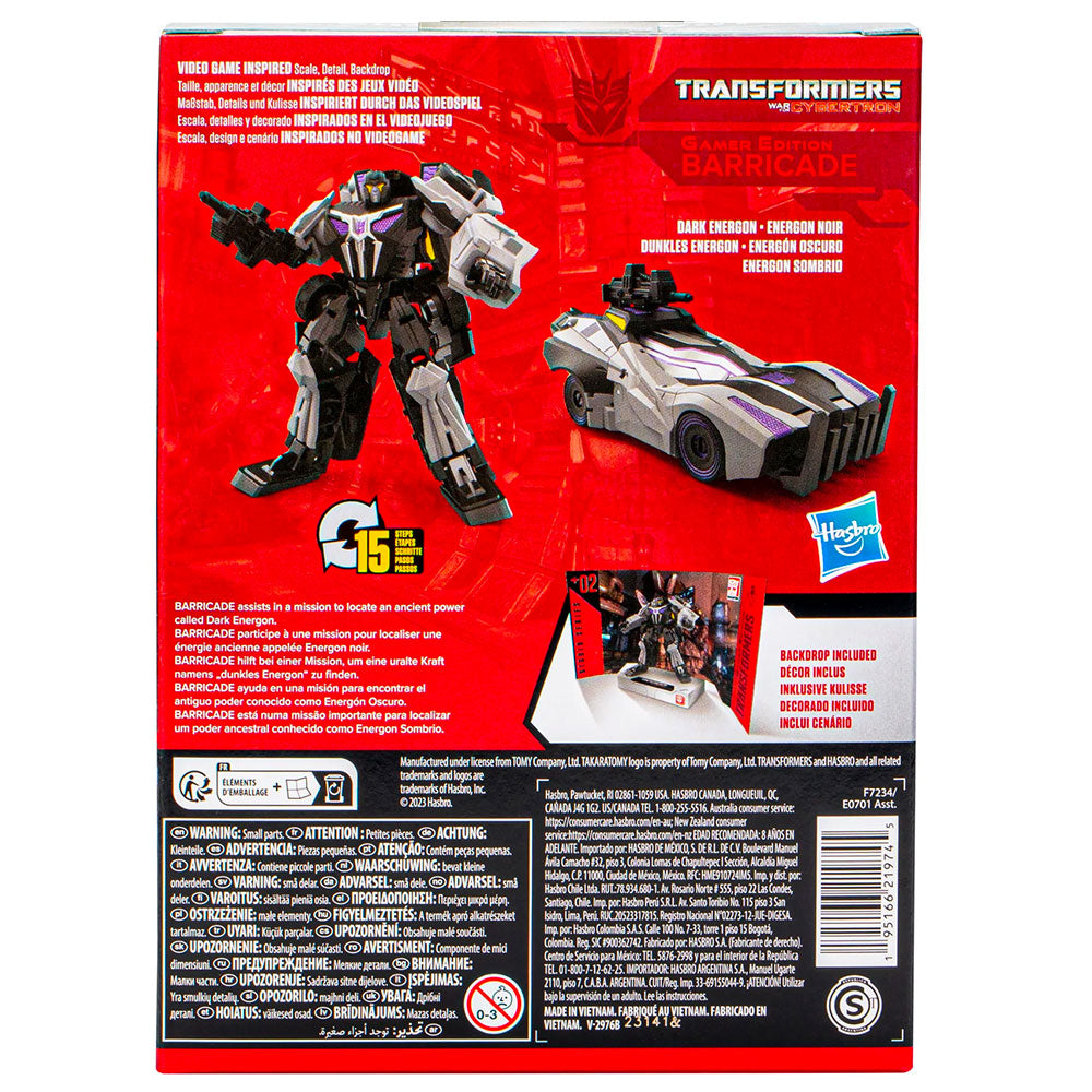 Transformers Studio Series 02 Gamer Edition Barricade High Moon Toy ...